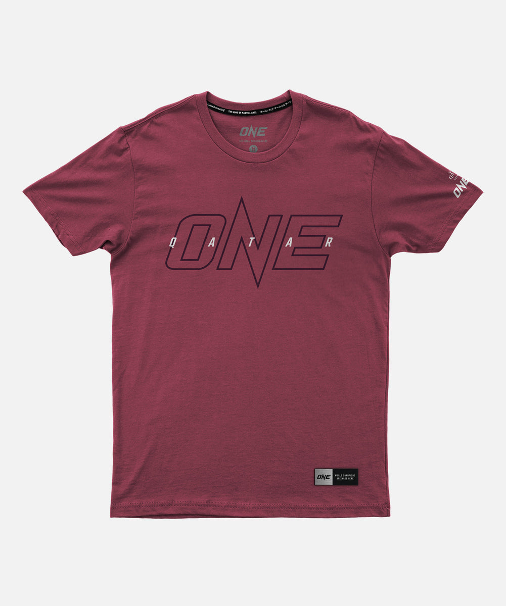 ONE Qatar Logo Tee (Maroon) – ONE.SHOP | The Official Online Shop of ...